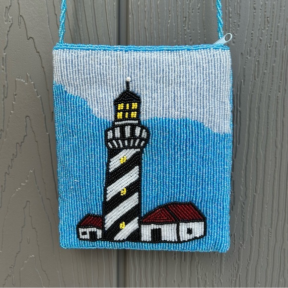 Bags | Beaded Lighthouse Crossbody Bag Art To Wear | Poshmark